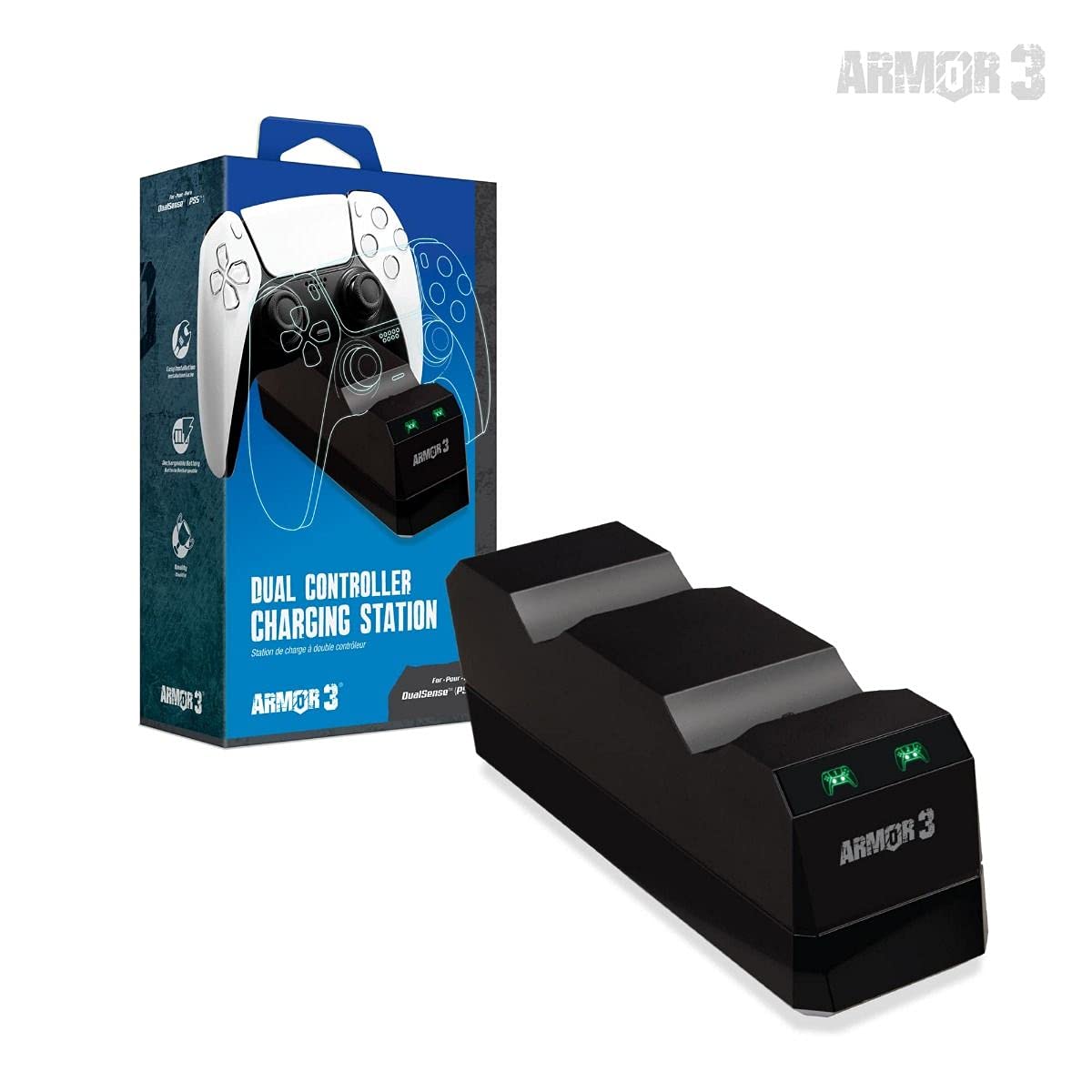 Armor 3 Dual PS5 DualSense Controller Charging Station - PlayStation 5 ...