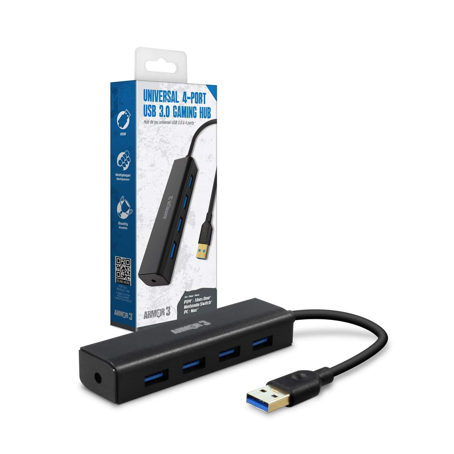 Universal 4-Port USB 3.0 Gaming Hub - PlayStation 4, Xbox One, Switch ...